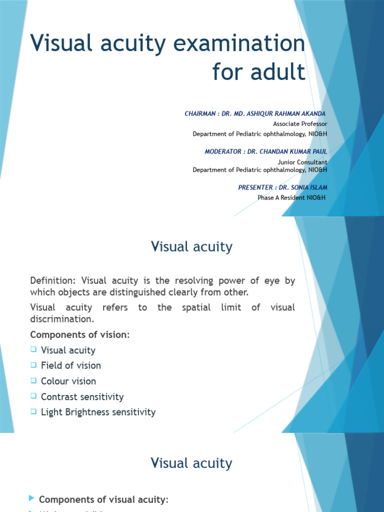 Visual acuity examination(adult) Update (1) | Download Free PDF ...
