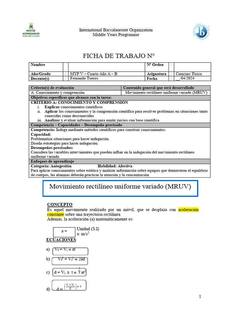 Captura de Pantalla 2024-04-26 A La(s) 7.27.36 P. M. | PDF | Aceleración | Velocidad