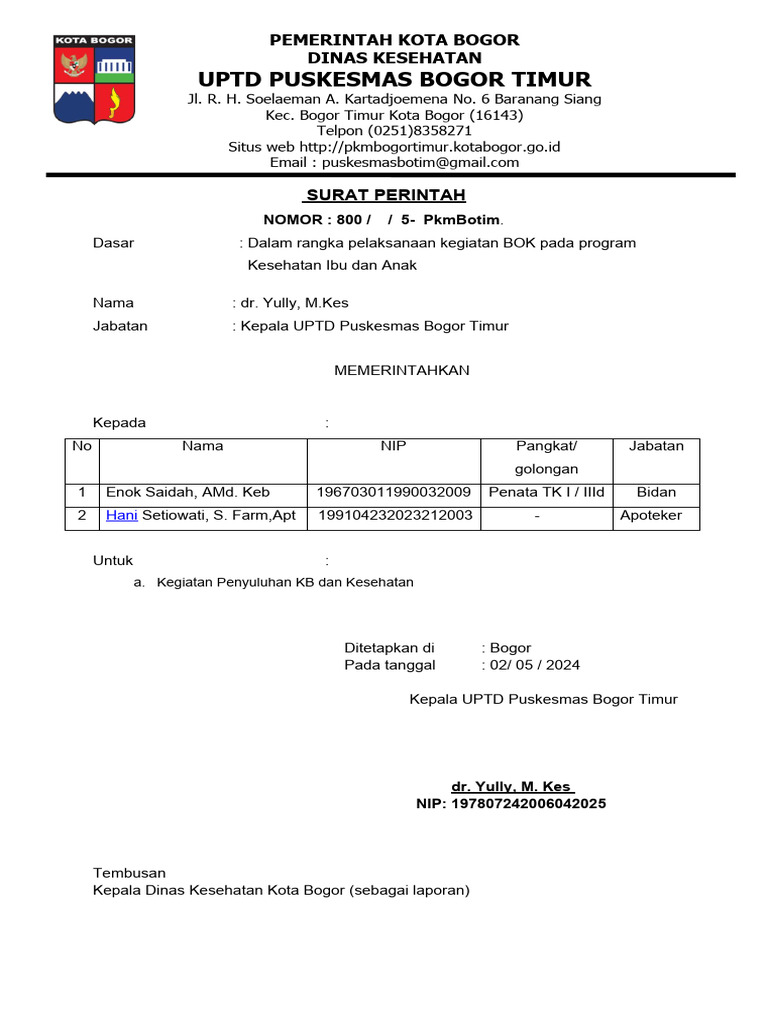 Surtug Penyuluhan KB Mei 2023 | PDF