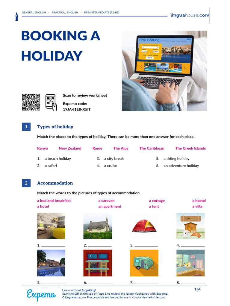 Booking A Holiday British English Student | PDF