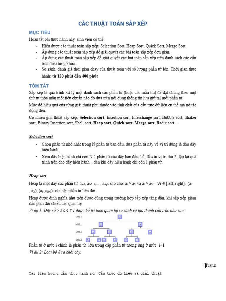 CTDL-Lab07-Cac Thuat Toan Sap Xep | PDF