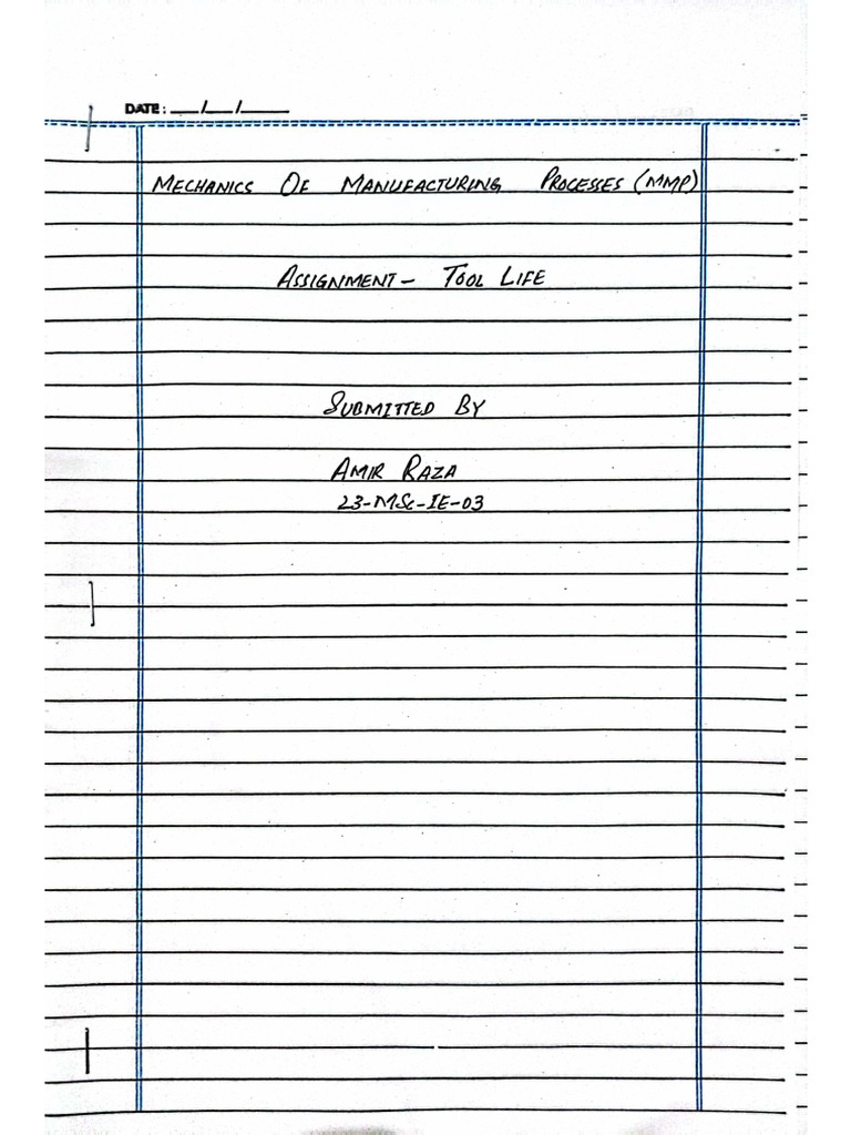 MMP Assignment Tool Life | PDF