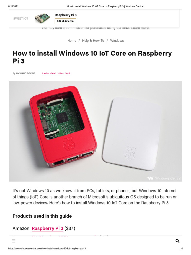 How To Install Windows 10 IoT Core On Raspberry Pi 3 - Windows Central | PDF | Windows 10 ...