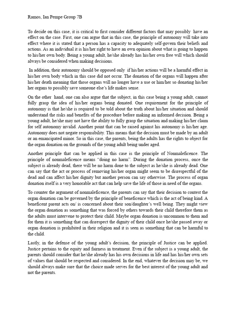 Bioethics gyne | PDF | Autonomy | Organ Donation
