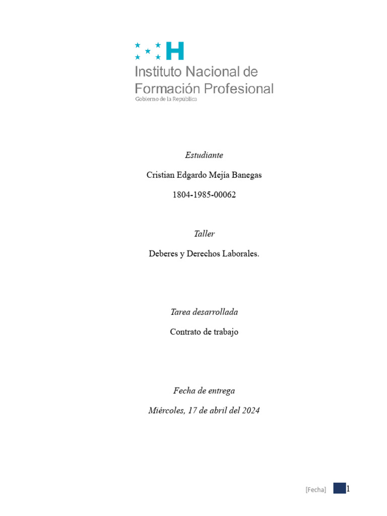 Contrato de Trabajo | PDF | Derecho laboral | Salario