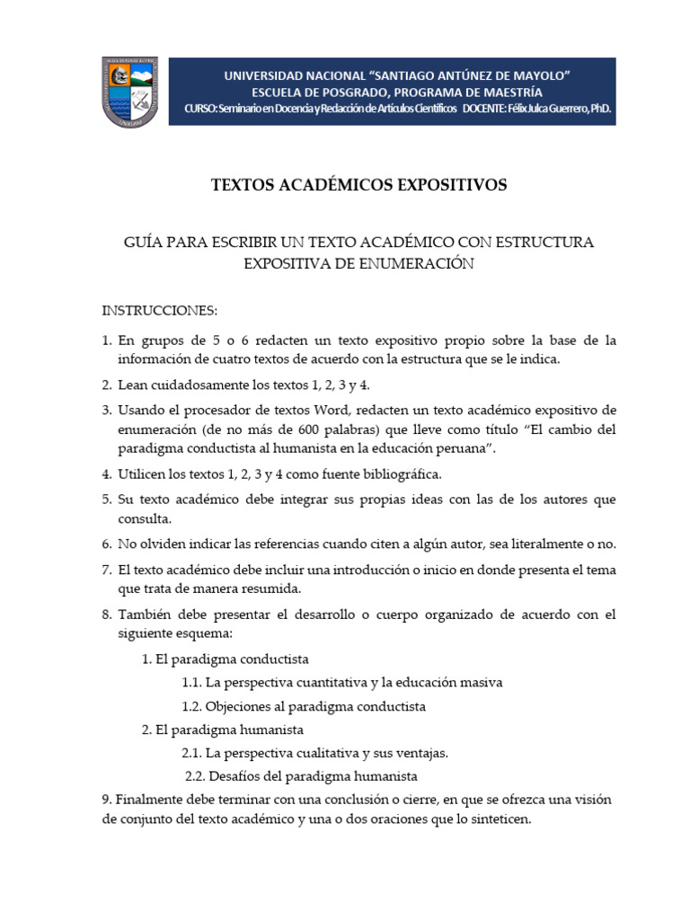 Guía Redacción Textos Expositivos | PDF | Publicación Académica