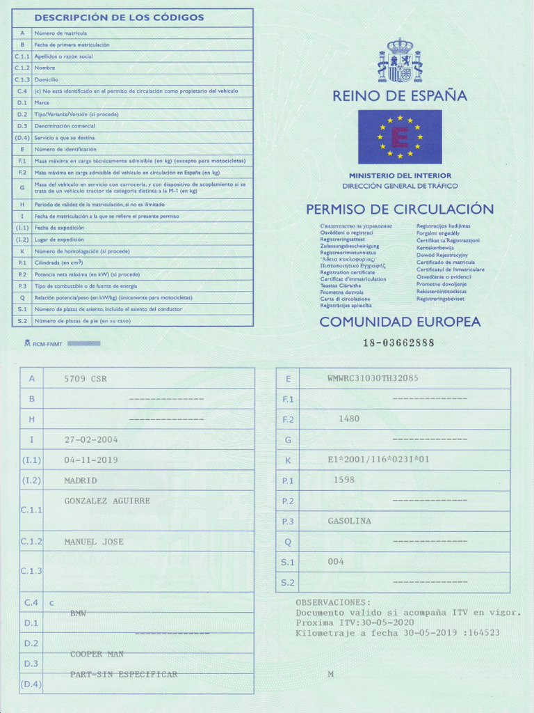 Permiso Circulacion Mini | PDF