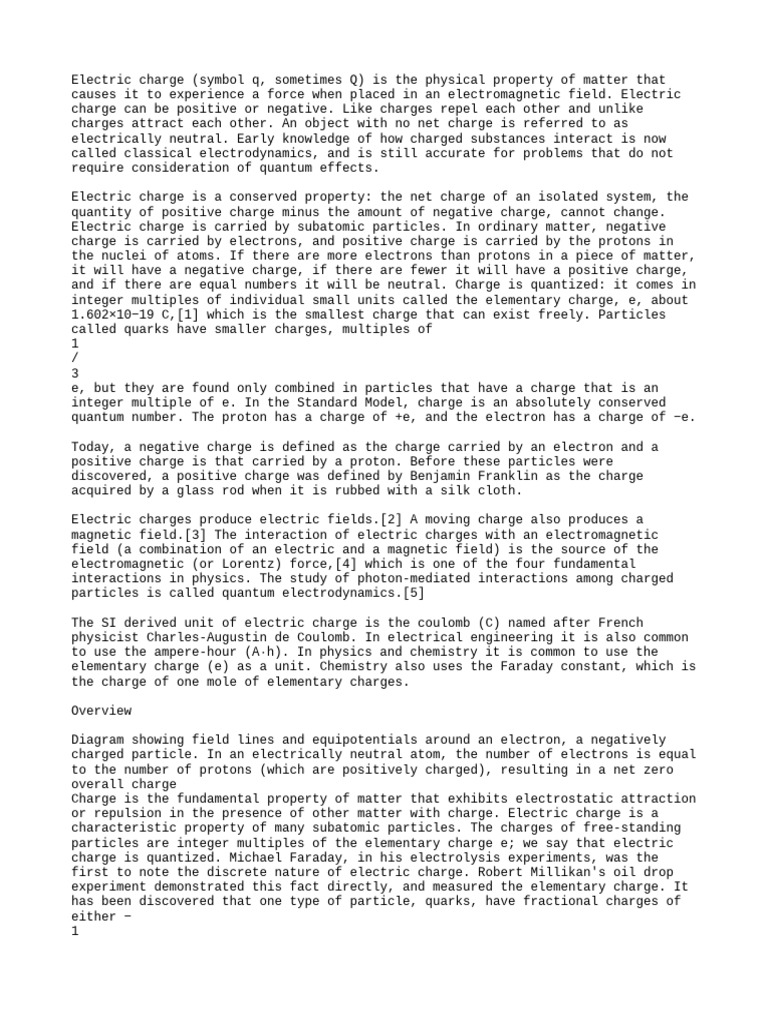 Elec CHG | PDF | Electric Charge | Ion