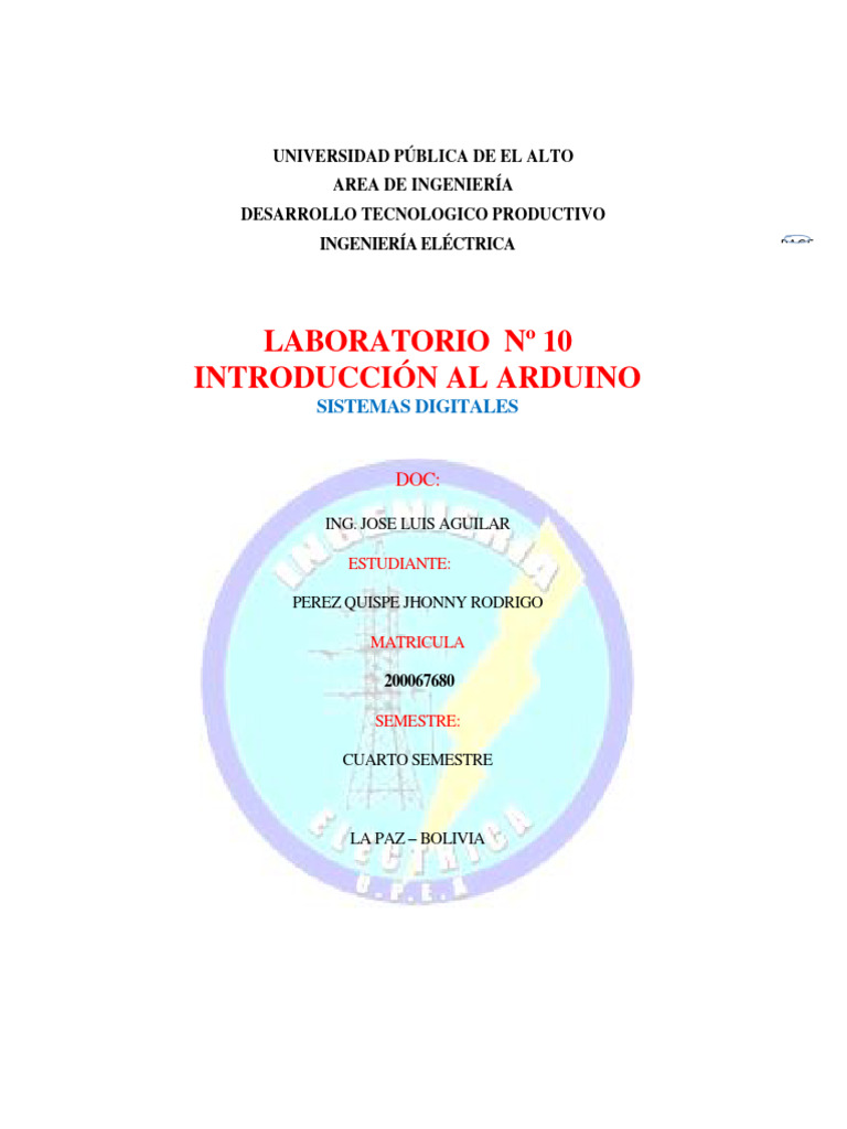 LABO.10 ARDUINO SISTEMAS | Descargar gratis PDF | Arduino | Microcontrolador