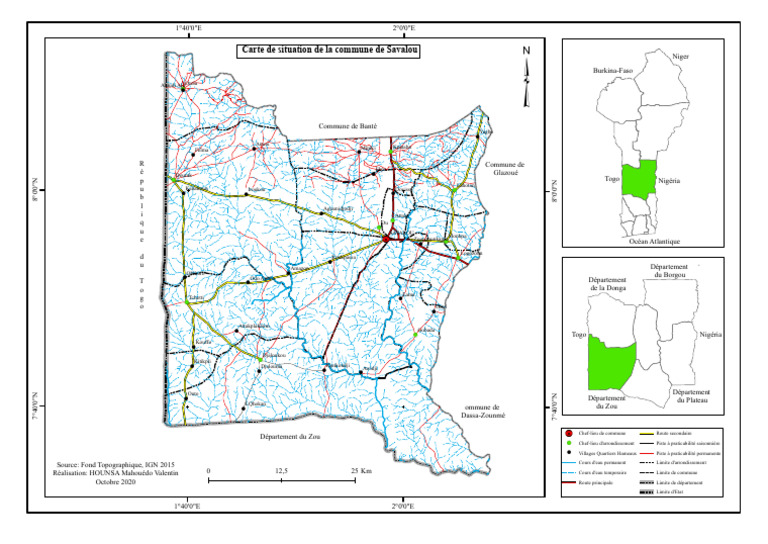 Carte de la commune de Savalou | PDF | Sciences de la terre