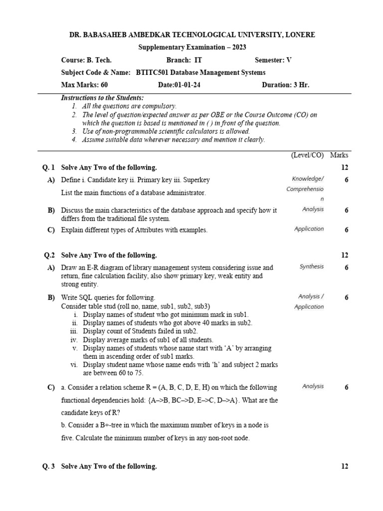 Knowledge/ Comprehensio N Analysis Application | PDF | Databases | Information Retrieval