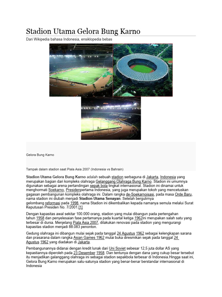 Stadion Utama Gelora Bung Karno | PDF