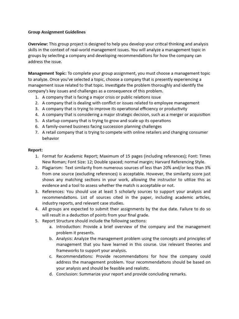 MGT103_Su23_Assignment Guideline (2) | Download Free PDF | Critical Thinking | Cognition
