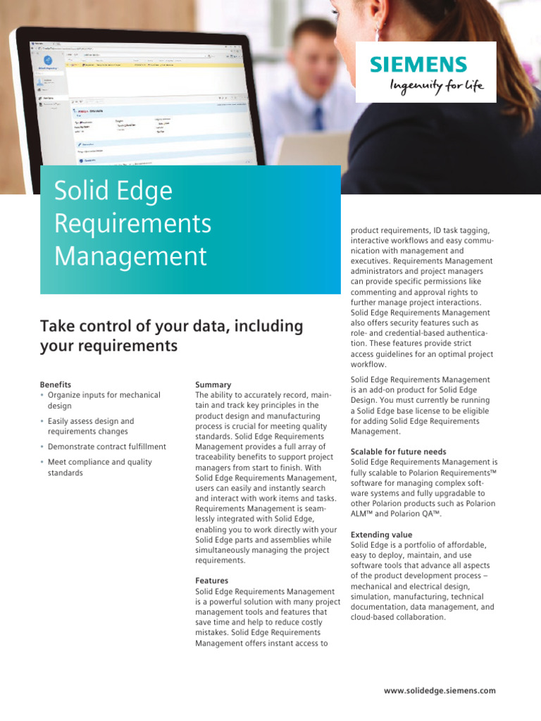 Siemens PLM Solid Edge Requirements Management Fs 70876 A2 | Download ...