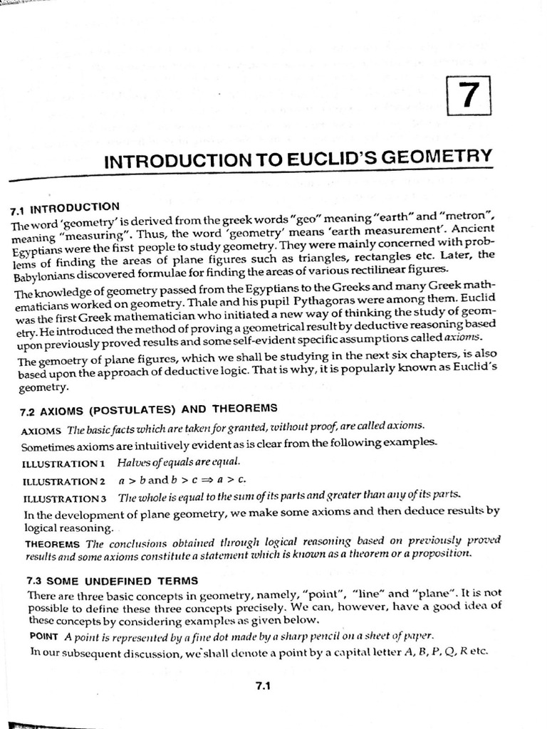 Chapter 7 - Introduction To Euclid's Geometry | PDF Chapter 7 - Introduction To Euclid's Geometry | PDF