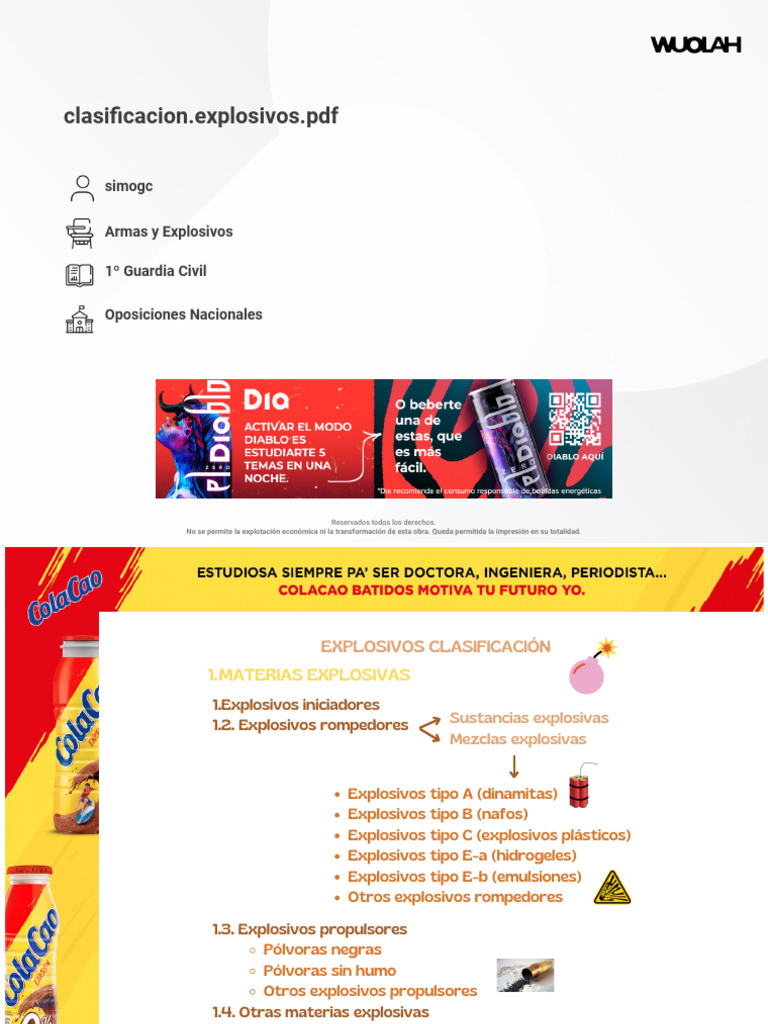 CLASIFICACION DE EXPLOSIVOS | PDF | Ciencias fisicas | Fases de la materia