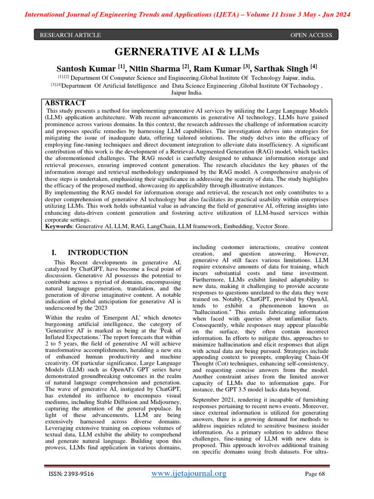 (IJETA-V11I3P15) :santosh Kumar, Nitin Sharma, Ram Kumar, Sarthak Singh | PDF | Artificial ...