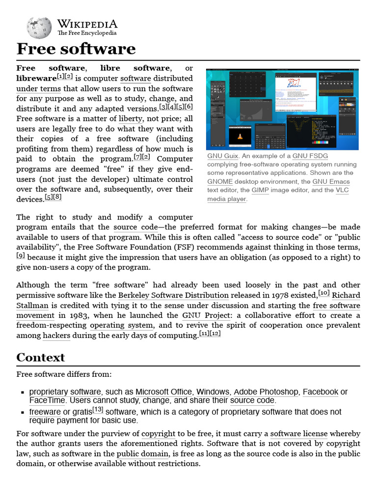 Free software - | Download Free PDF | Free Software | Gnu