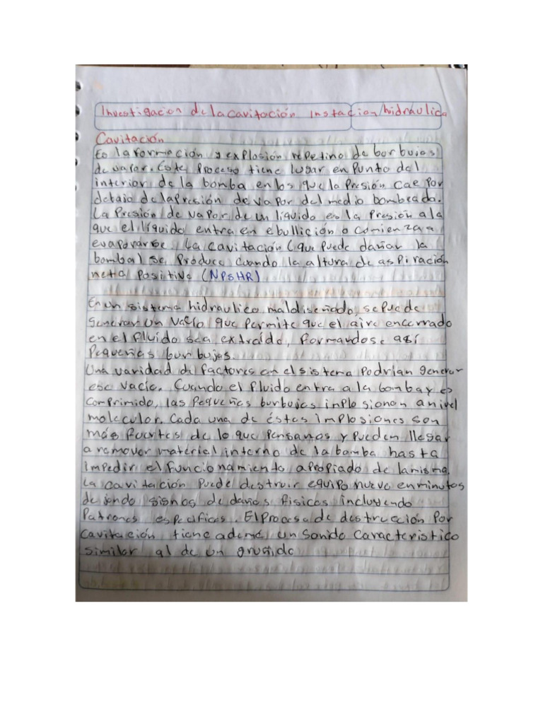 Investigación de La Cavitacion y Golpe de Arite | PDF