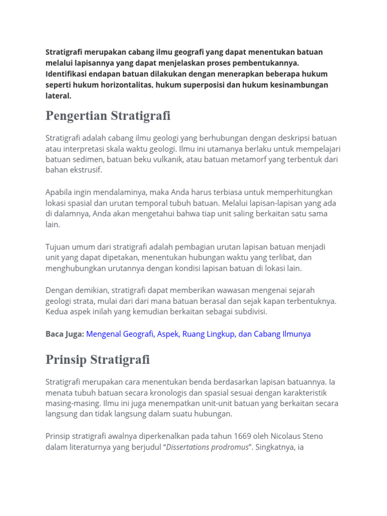 Stratigrafi | PDF | Sains & Matematika