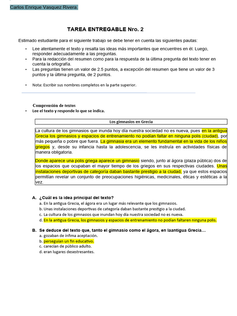 Spsu 860 Actividad Entregable 002 Lenguaje y Comunicacion | PDF | Antigua Grecia | Gimnasio