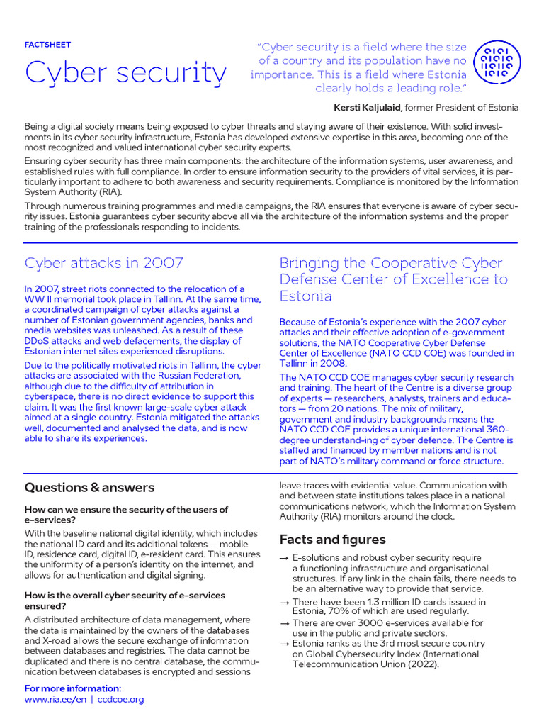 Factsheet Cyber Security Nov2023 | PDF | Computer Security | Security