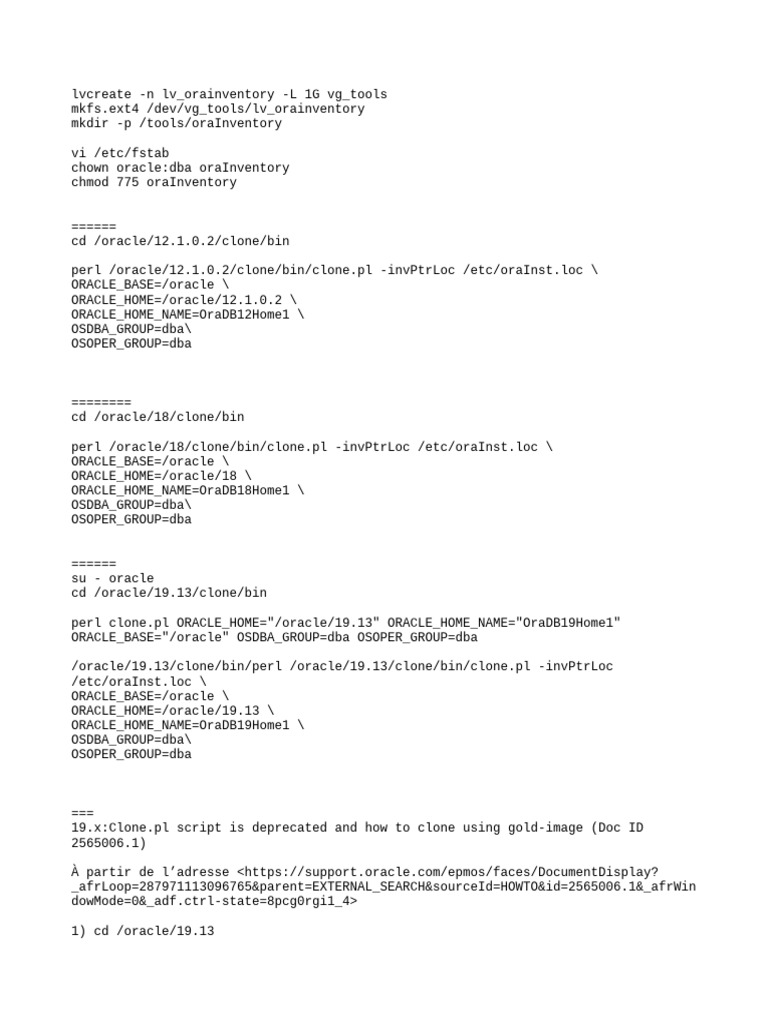 Clone_DB_HOME | PDF | Software Repository | Oracle Corporation