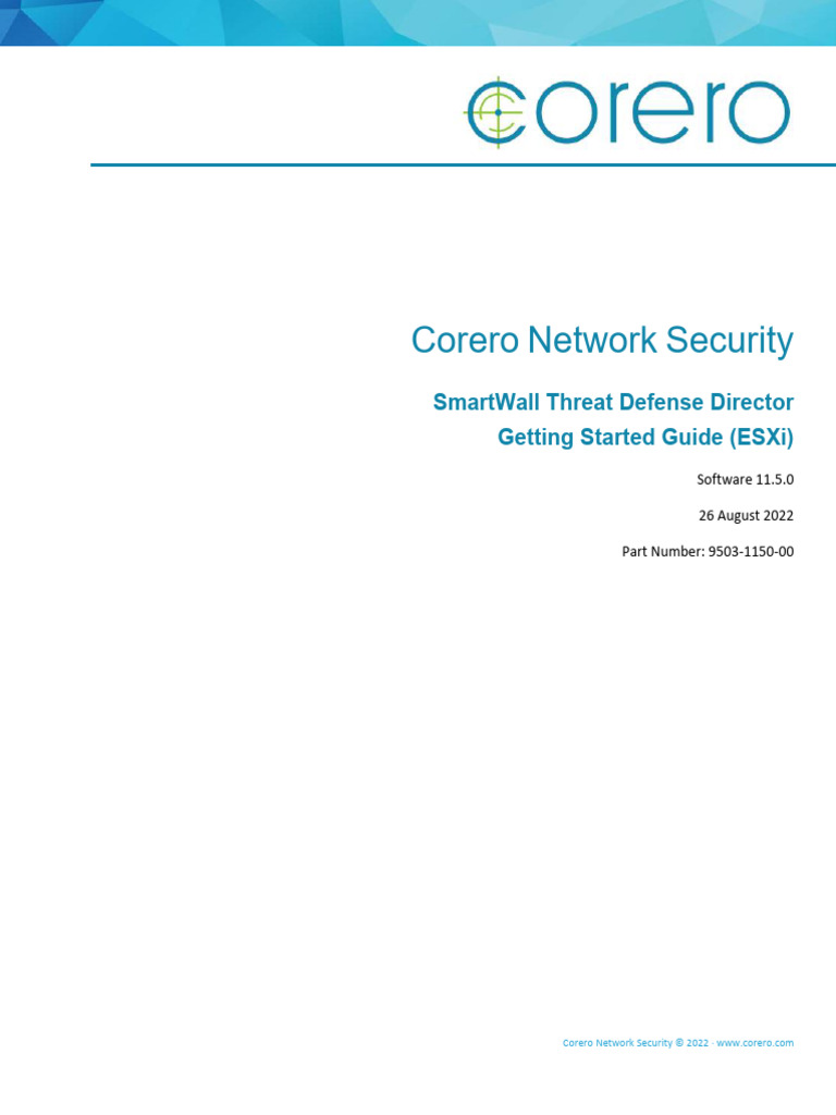Corero SmartWall TDD Getting Started Guide (ESXi) | PDF | Port (Computer Networking) | Network ...