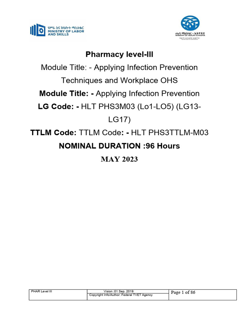 M03 - Apply Infection Prevention | PDF | Infection | Sterilization (Microbiology)