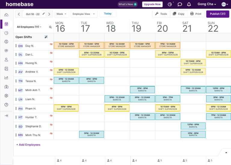 Homebase - Schedule Builder | PDF