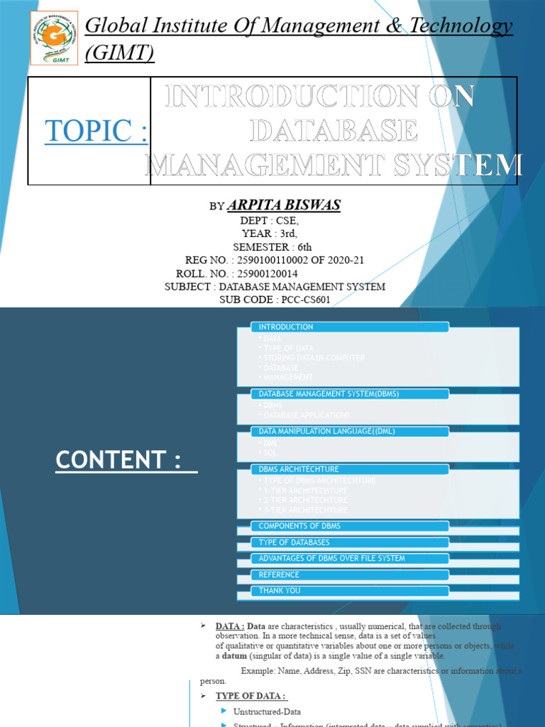 DBMS_PPT | Download Free PDF | Databases | Client–Server Model