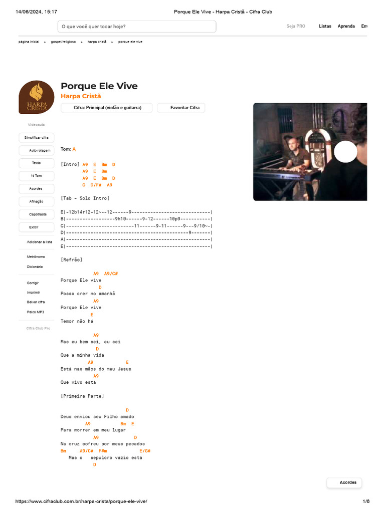 Cifra da Música "Porque Ele Vive" | PDF