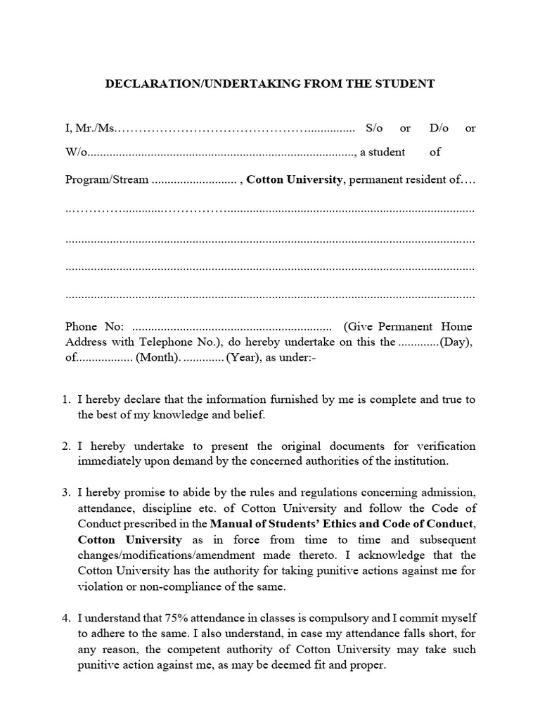 Undertaking Student (1) | PDF | Justice | Crime & Violence Undertaking Student (1) | PDF | Justice | Crime & Violence