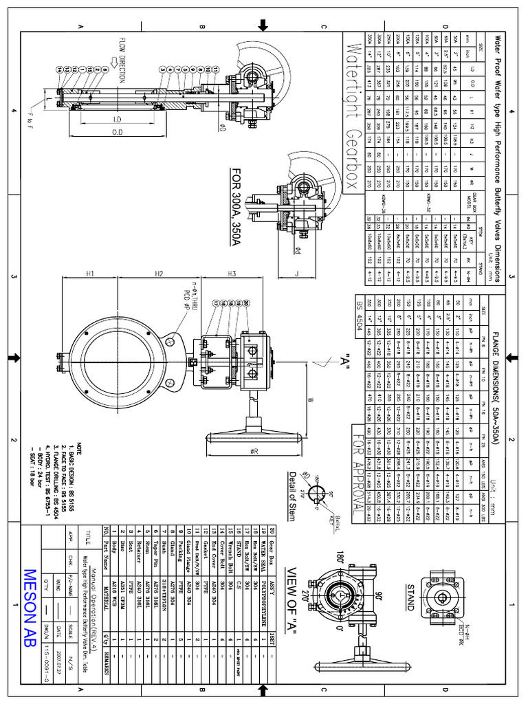 7000 DWT Meson Valve Drawing | PDF