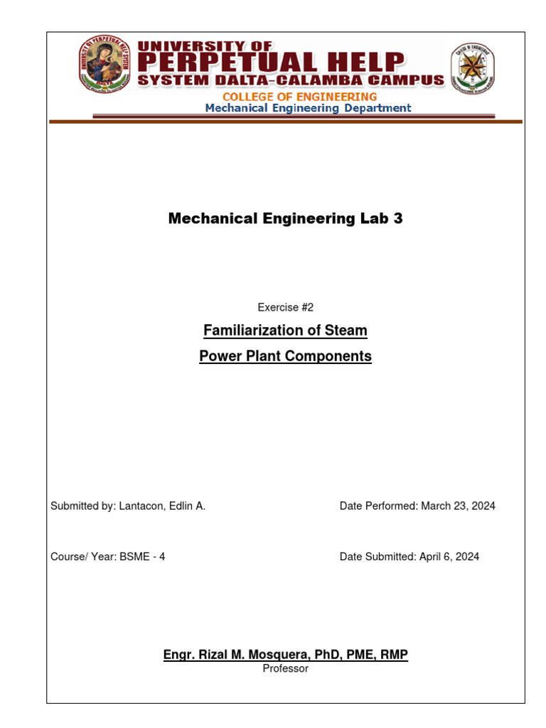 Lantacon ME Lab. 3 Exercise 2 Boiler | PDF | Heat Exchanger | Power Station