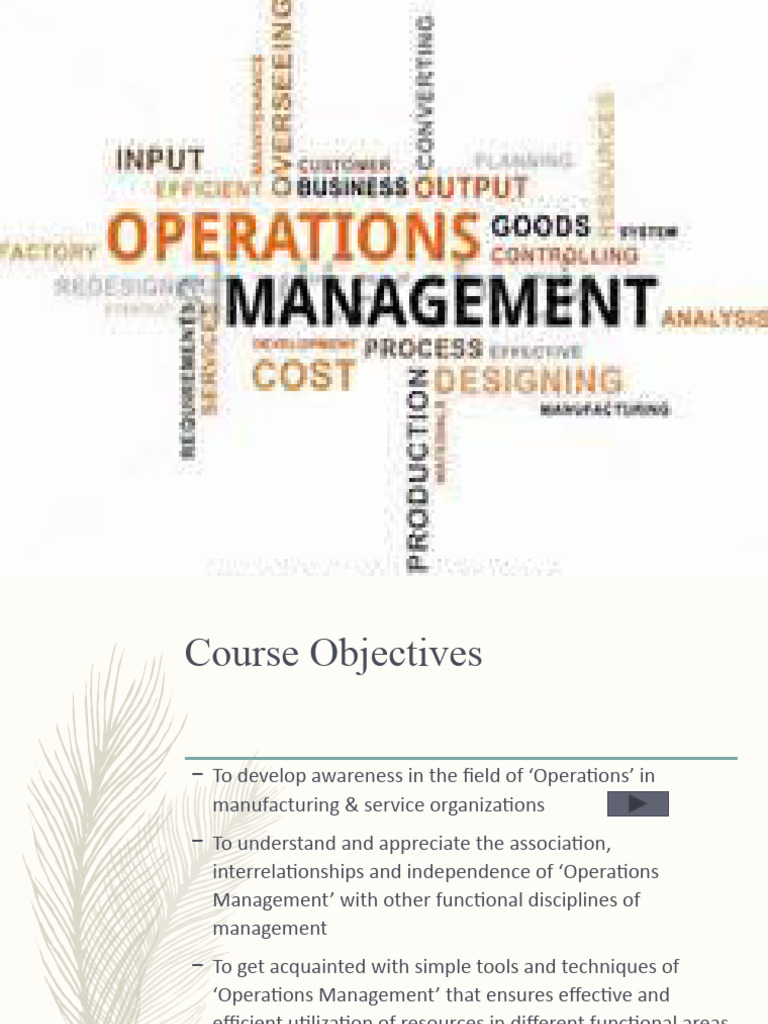 OMM-Unit 1 Sess 1 - Intro | Download Free PDF | Lean Manufacturing | Goods