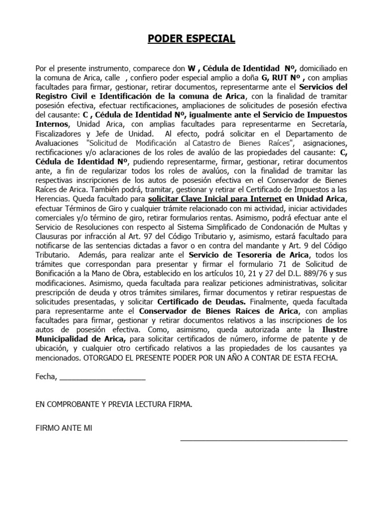Poder Notarial Posesion Efectiva | PDF | Documento de identidad | Gobierno