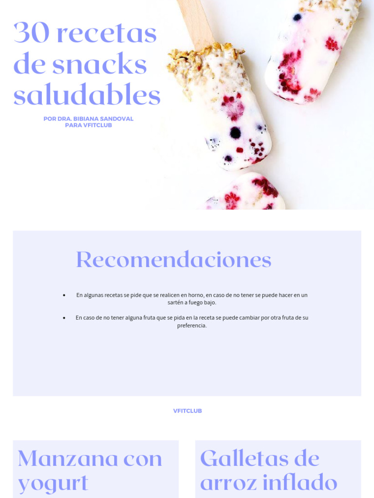30 de Snacks Saludables | PDF | Galleta | Panes