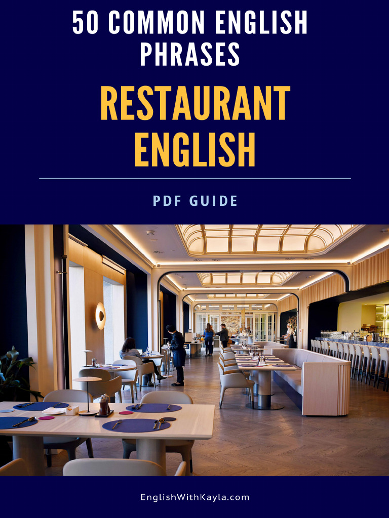 50 Phrases For Restaurant English - PDF Guide | PDF