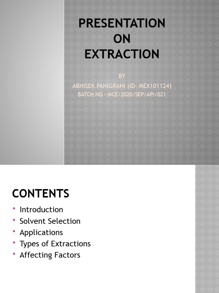 Extraction | Download Free PDF | Solvent | Solubility