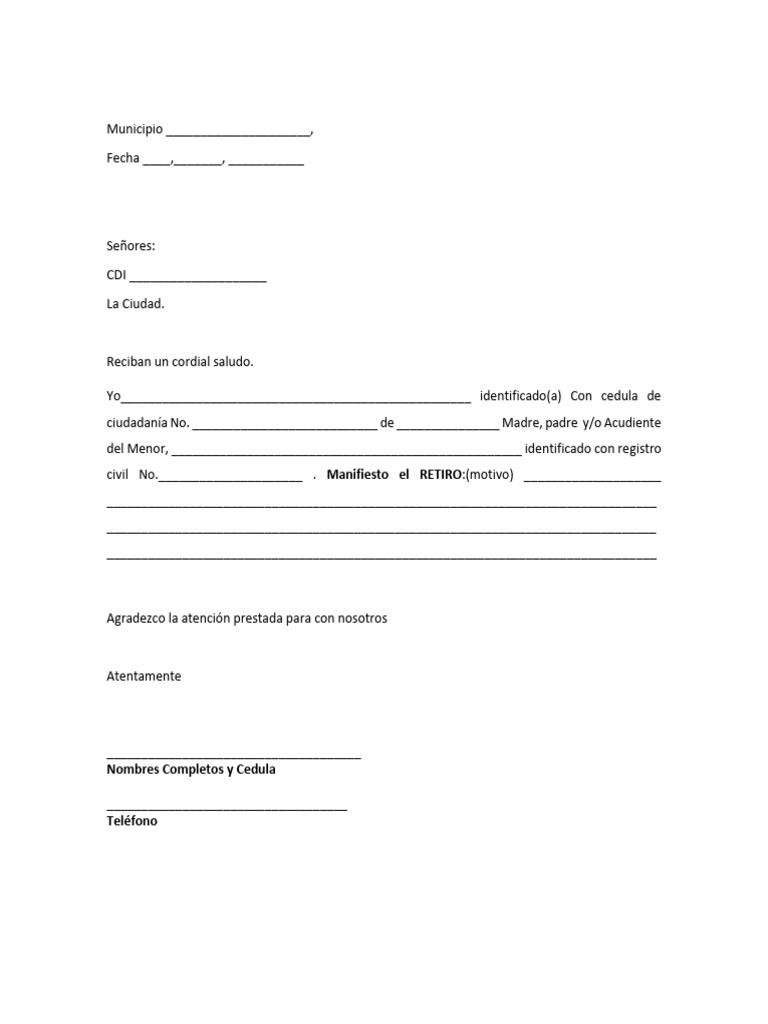 Formato Retiro | PDF