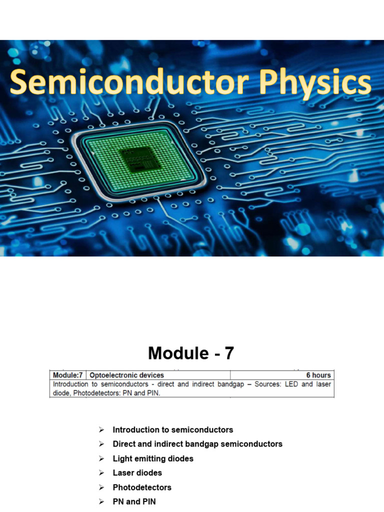 module_7 semiconductor | PDF | P–N Junction | Semiconductors