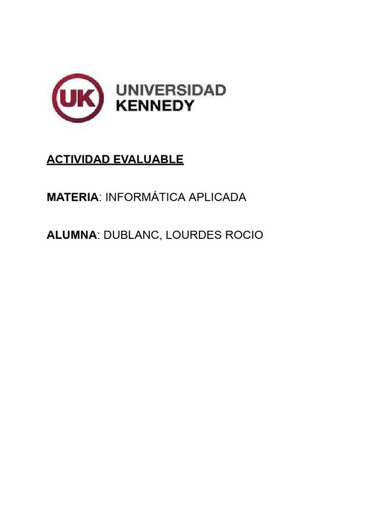 Actividad Evaluable - Informatica Aplicada | PDF