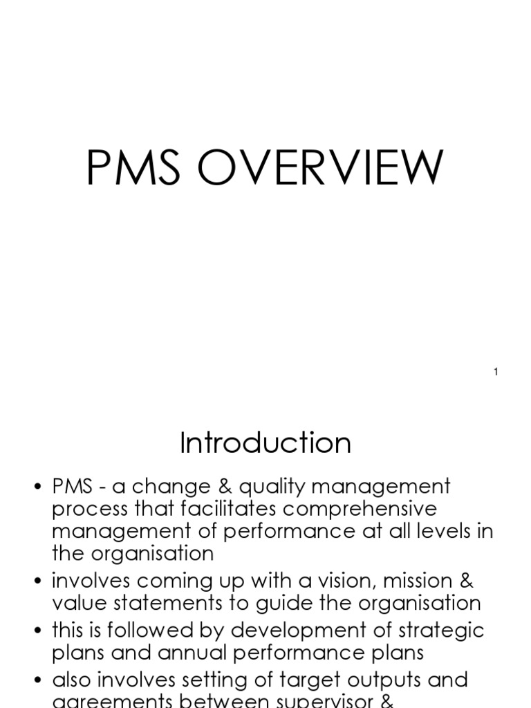 Pms Overview | PDF | Goal | Performance Appraisal