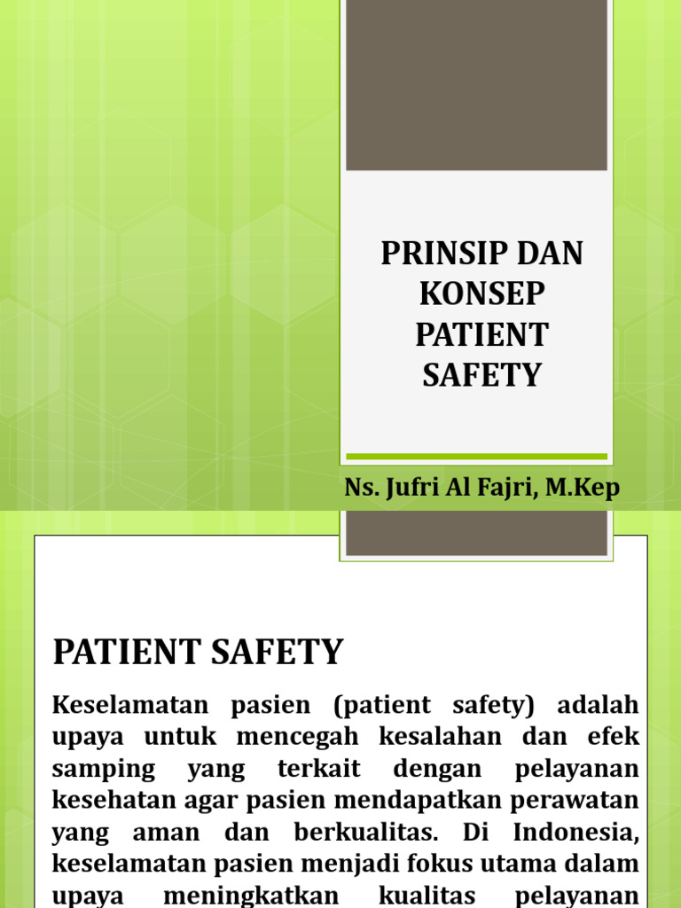 Prinsip Dan Konsep Patient Safety | PDF