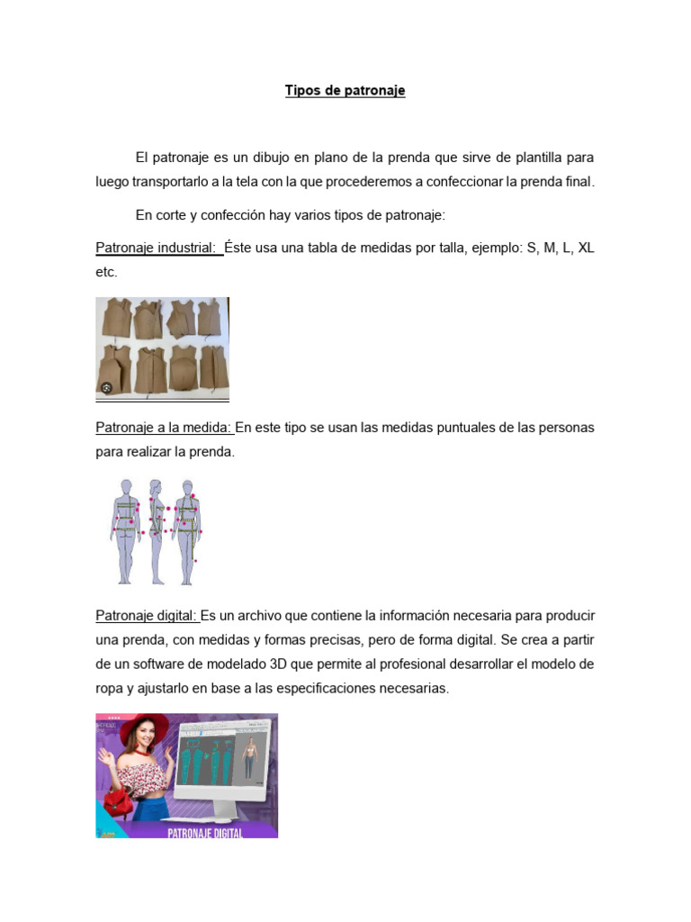 Tipos de Patronaje | PDF | Ropa | Moda
