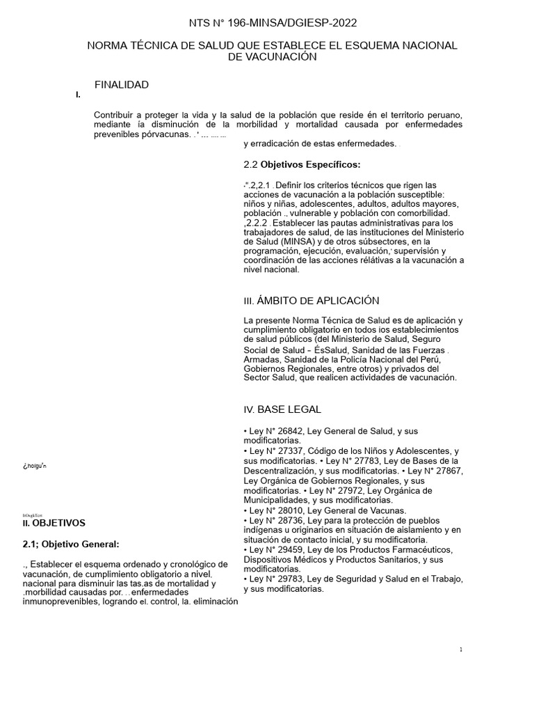 NTS N-196-Minsa-Dgiesp-2022 | PDF | Vacunas | Sistema inmune