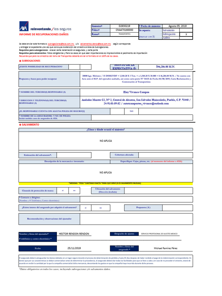 Formato de Subrogación | PDF