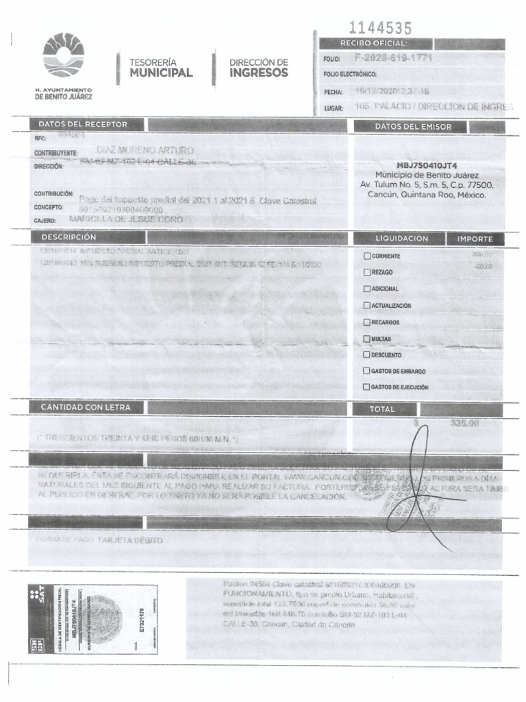 Recibo Predial | PDF