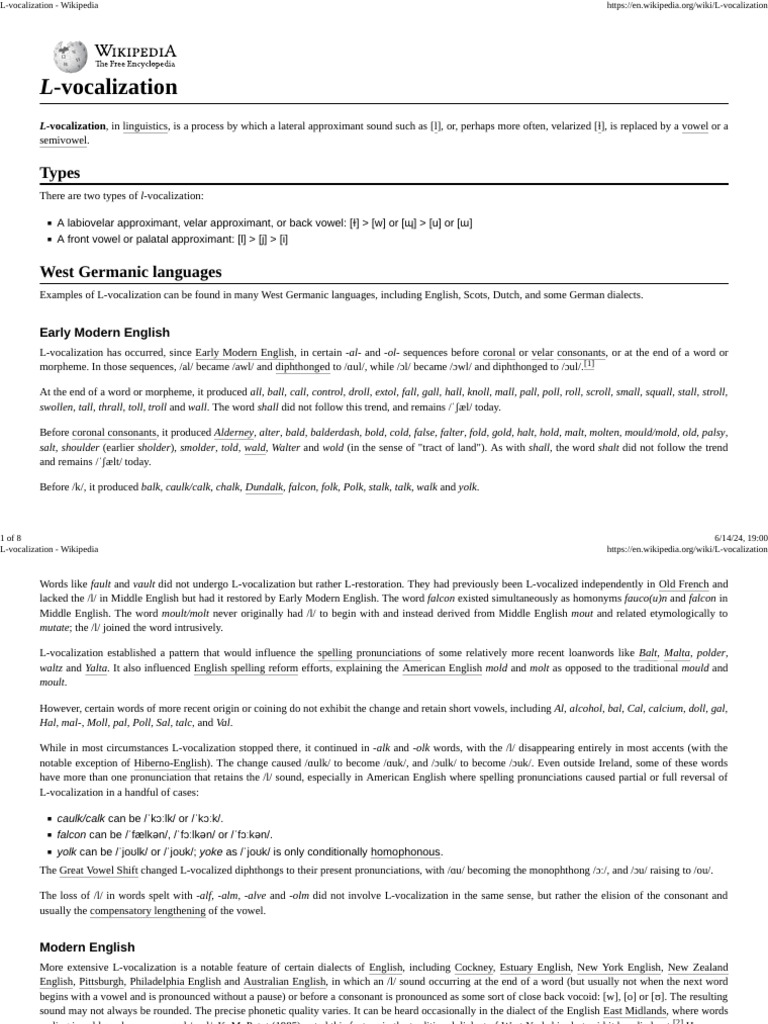 L Vocalization | PDF | Linguistics | Phonetics